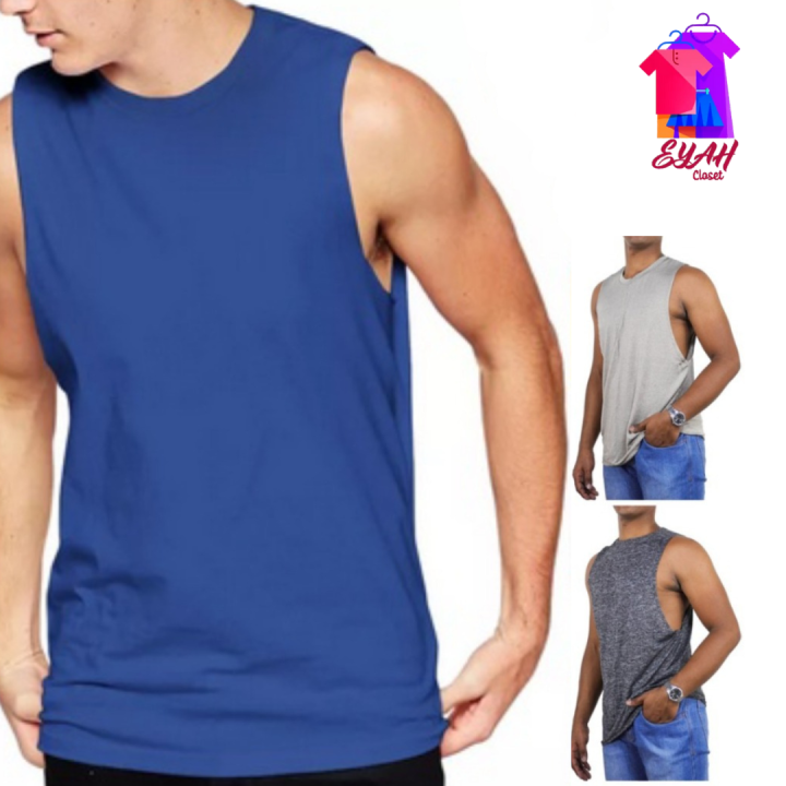 PLAIN MUSCLE TEE SANDO MEN WOMEN PLAIN COTTON SLEEVELESS TANK | Lazada PH