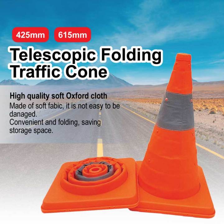 Telescopic 16" 24" Inch Folding Reflective Oxford Traffic Foldable Cone ...