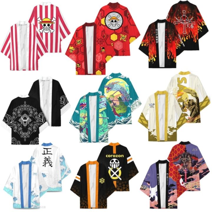 Adult Anime One Piece Cosplay Costume Kimono Portgas Monkey D Luffy ...