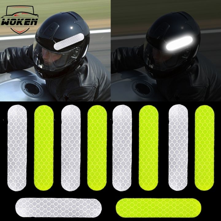 【WOKEN】50PCS Motorcycle Helmet Reflective Strips Night Safe Driving ...