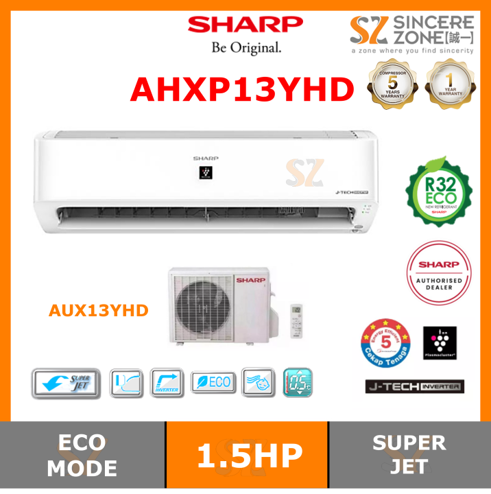 Sharp AHXP13YHD / AUX13YHD 1.5HP AIoT J- Tech Inverter Plamacluster Air Conditioner (REPLACE ...