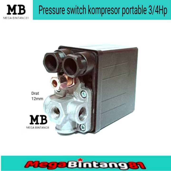 Pressure Switch Kompresor portable 3/4HP Otomatis kompresor 4 way ...
