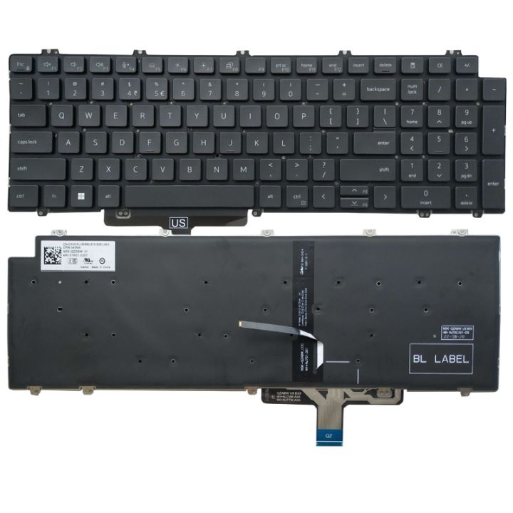 NEW US laptop Keyboard For Dell Latitude 5520 5521 Precision 3560 3561 ...