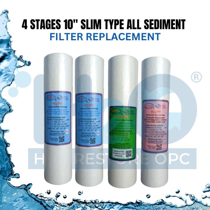 Water Filter 4 Stages 10" Slim Type Hydrosep All Sediment Filter ...