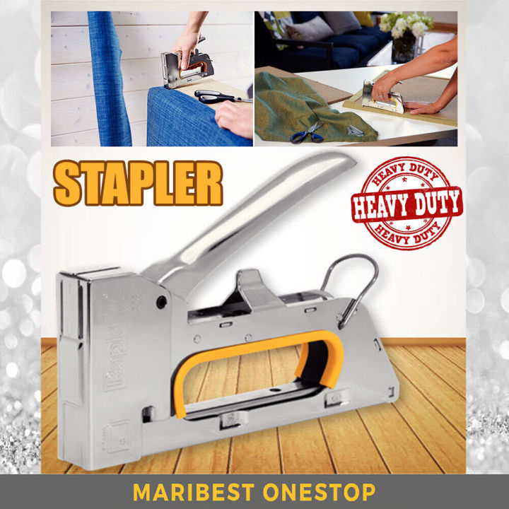 HEAVY DUTY METAL GUN STAPLER MANUAL STAPLER GUN TACKER NAIL / 6MM 8MM ...