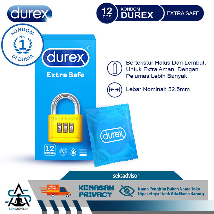 KONDOM DUREX EXTRA SAFE. Condom Lebih Tebal Aman - 12 pcs | Lazada ...
