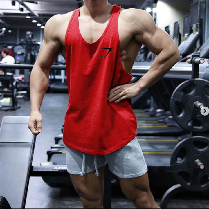Muscleguys Mens Causal Mesh Tank Tops Gymshark Workout Quick Dry ...