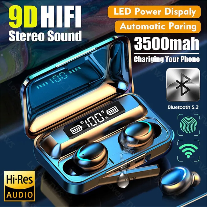 M10 F9-5C Y50 TWS Bluetooth Earphones Wireless Earbuds Microphone 9D HiFi Stereo Bluetooth ...