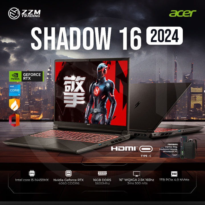 Acer Shadow 16 2024 16" WQXGA i5-14450HX/i7-14650HX RTX4060/4070 16GB ...