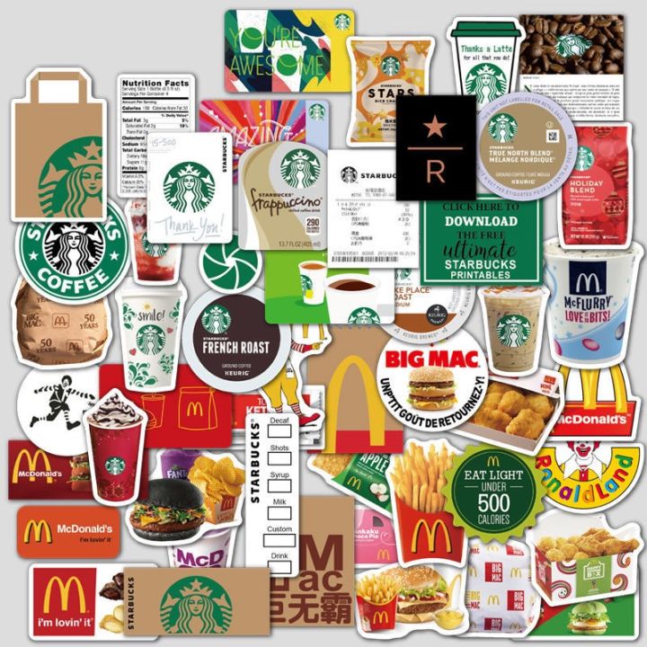 McDonald's / Starbucks / Muji /KFC Brand Decoration Decal Individual ...