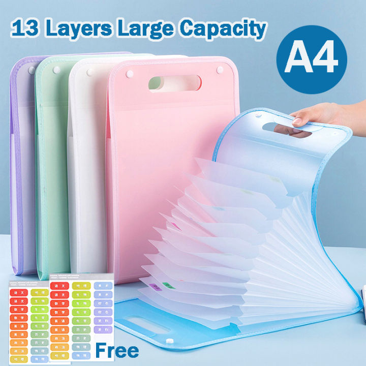 13 Layers A4 Portable Multi-Layer Folder Student Information Storage ...