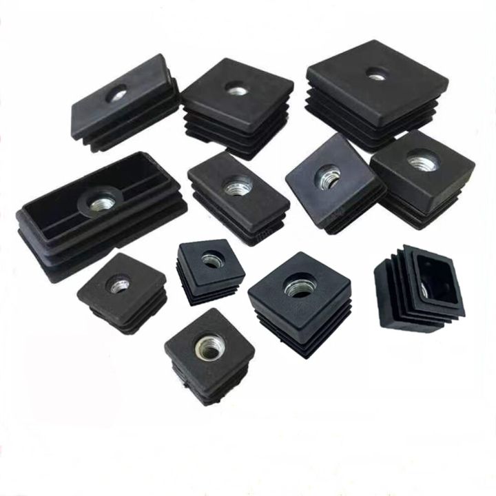 4Pcs Plastic Square Pipe Plugs With M6 M8 M10 Nut Hole Rectangle Pipe ...