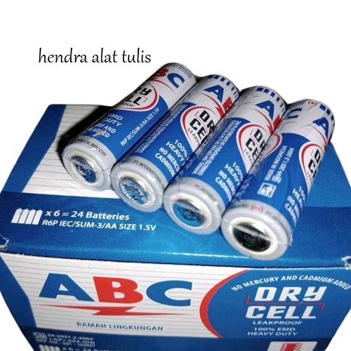 Baterai ABC Biru /1 pak isi 24 pcs Tipe R6P AA 1.5V Batu Batre Battery ...