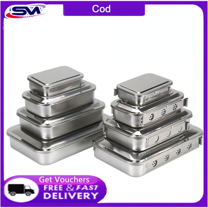 Medical 304 Stainless Steel Sterilizing Tray with Lid Square Plate with ...