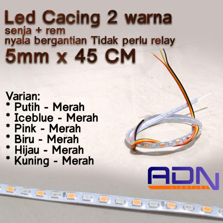 LED CACING CUMI 2 WARNA SENJA + REM 45 CM PLAT NOMOR ADN | Lazada Indonesia