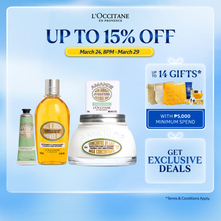 [MARCH EXCLUSIVE PREMIUM BUNDLE] L'Occitane Almond Supple Body Care Premium Set for Supple, Soft ...
