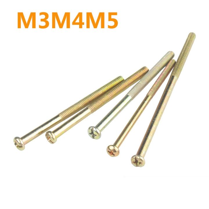 5/10PCS M3 M4 M5 Color Zinc Plating Phillips Cross Recessed Pan Head Machine Long Screw Metric ...