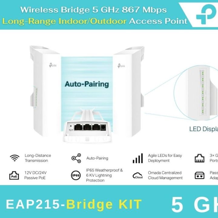TP-Link EAP215 Bridge KIT Wireless Bridge Outdoor Access Point | Lazada ...