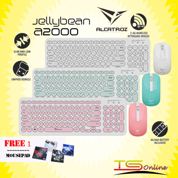 Alcatroz Jellybean a2000 2.4G Wireless Keyboard And Mouse | Lazada