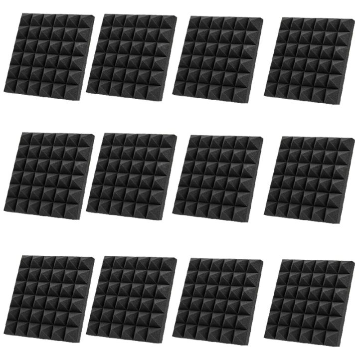 12 Piece Acoustic Soundproof Foam Sound Absorbing Panels Sound ...