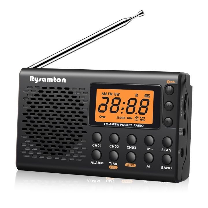 Rysamton Portable AM/FM Shortwave Radio Big Digital Display With Sleep ...