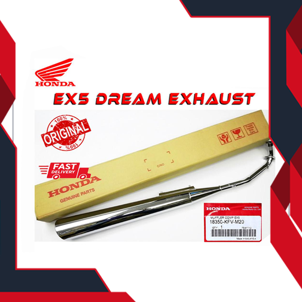 HONDA EX5 EXHAUST 18350-KVF-M20 100% ORIGINAL EKZOS DREAM HIGH POWER MUFFLER COMP STANDARD ...