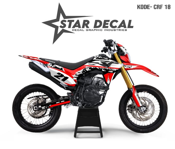 STAR DECAL Decal CRF Full Body Sticker CRF Full Body Merah Putih Simple ...