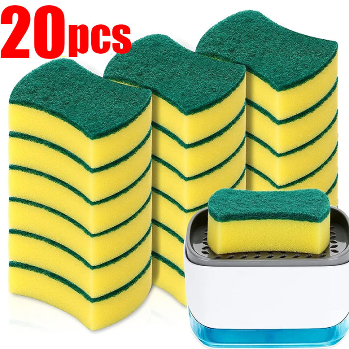 20pcs Double Sided Dishwashing Sponge Brush Reusable Kitchen Sponge ...