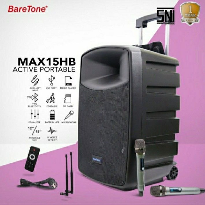 Speaker Portable Meeting Wireless Baretone MAX 15HB / MAX15HB 15 inch ...