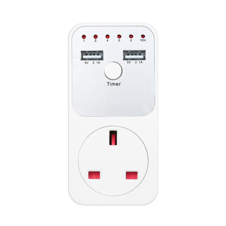 Countdown Timer Socket With 2 Usb Ports 5v 2 1a Outlet Plug In Time Controller Switch For
