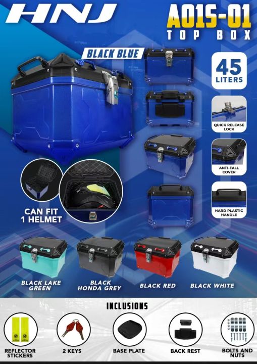 HNJ HARD PLASTIK TOP BOX 45L W/B | Lazada PH