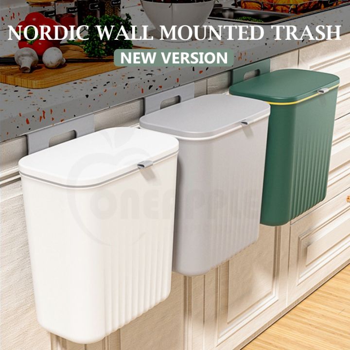 [10L] Upgraded Hanging Trash Can/Dustbin dust bin Rubbish Bin Cabinet ...