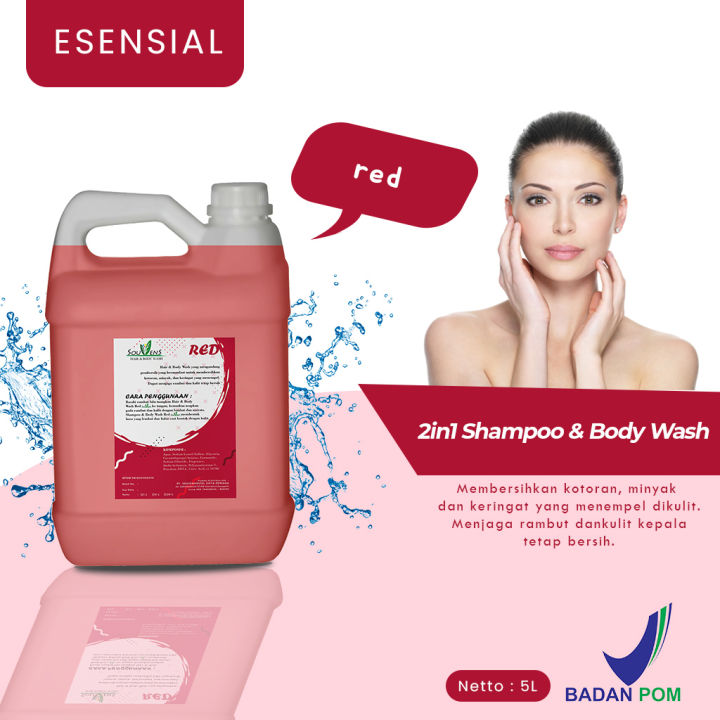 Sabun Mandi Cair Premium Hotel 2in1 Body Wash Plus Shampo BPOM 5 Liter Aroma Red | Lazada Indonesia