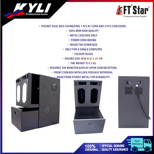 Pisonet 2N1 Single/Double Universal DUAL COINSLOT BOX Pisowifi Video ...