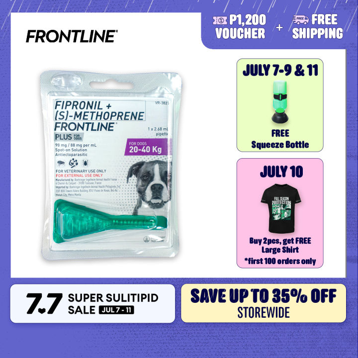 Frontline Plus For Large Dogs (20-40kg) 1 Pipette Only Anti Tick And ...