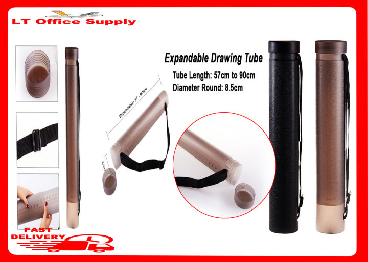 (LT OFFICE) Portable Plastic Drawing Tube Expandable Telescopic Storage ...