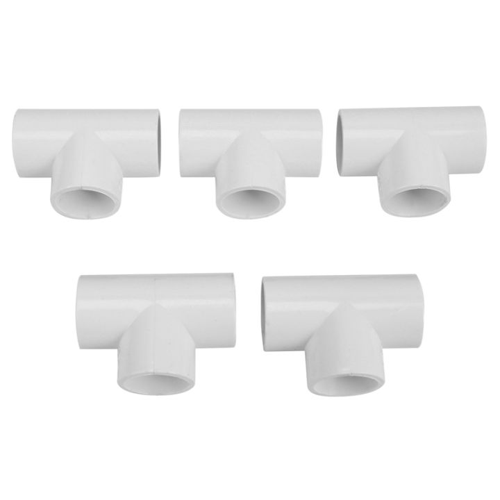(BDUS) 20mm PVC Tee 3 Way Water Pipe Tube Adapter Connectors White 5 ...