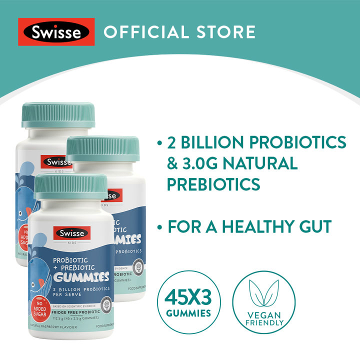 [Triple Pack] Swisse Kids Probiotic And Prebiotic Gummies 45 Pack ...