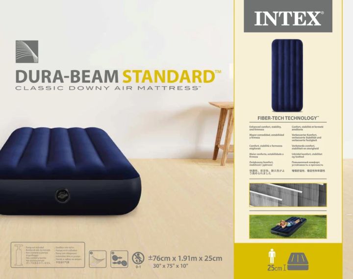 INTEX - Fiber Tech Dura Beam Single Size 76 cm Width, Blue , Intex Air ...