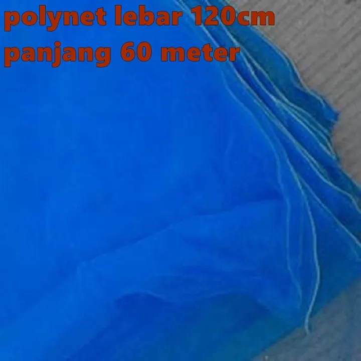 Polynet biru Lebar 120 cm Panjang 60 meter Anyaman 0.3cm persegi ...