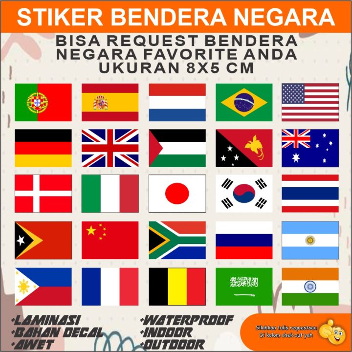 Stiker Bendera Sticker Emblem Negara Dunia Sepak Bola Fifa Ukuran 8x5 cm | Lazada Indonesia