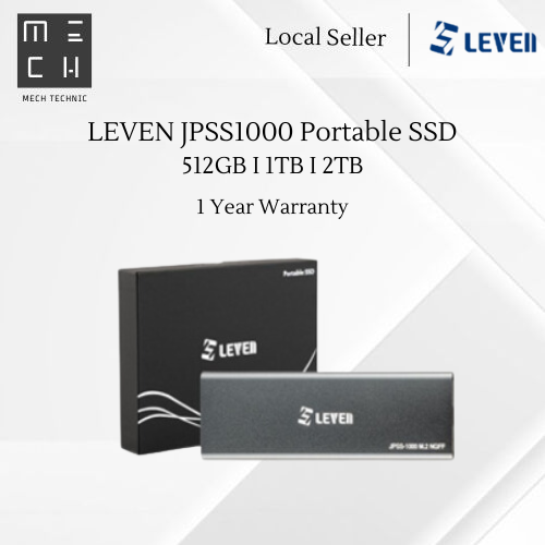 LEVEN JPSS1000 512GB / 1TB / 2TB Portable SSD Aluminum External Solid ...