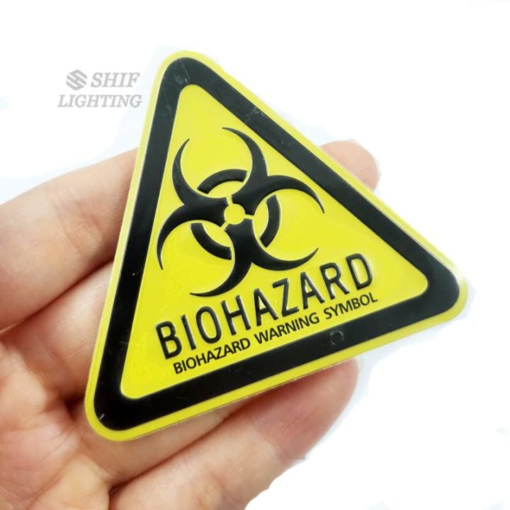 HOT 1 X Aluminum BIOHAZARD Warning Symbol Emblem Sticker Badge Decal ...