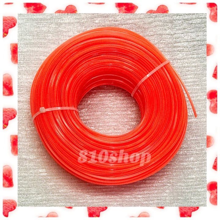Grass Brush Cutter Mower Nylon Trimmer Line Tansi Red Orange 2.4mm ...