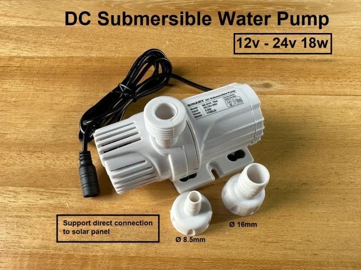 Solar DC Submersible Water Pump 12v-24v 18w for Hydroponic Aquaponic ...
