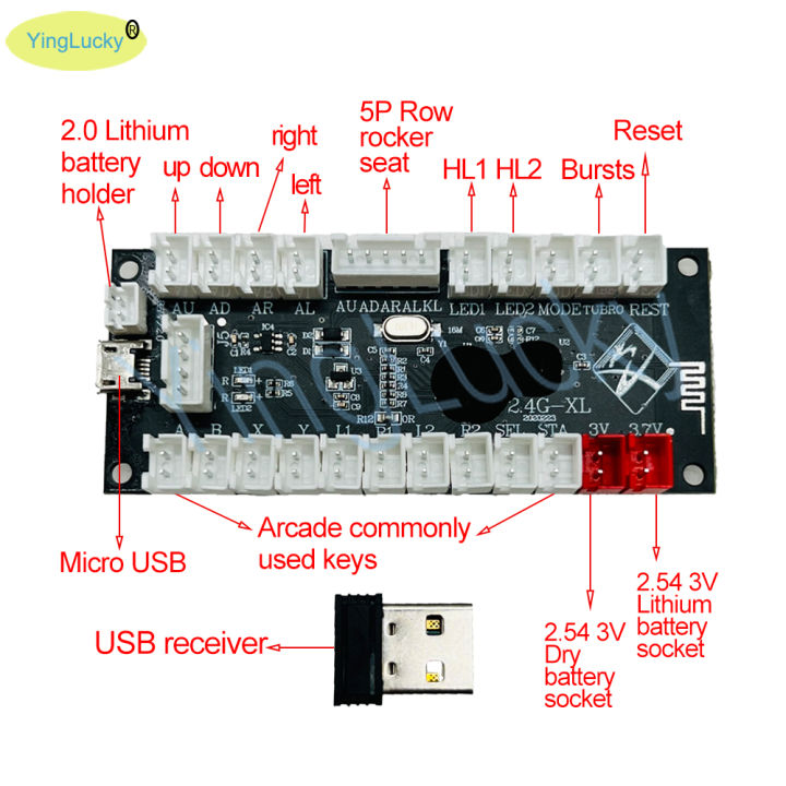 2.4G receiver arcade Zero delay USB encoder wireless Bluetooth USB ...