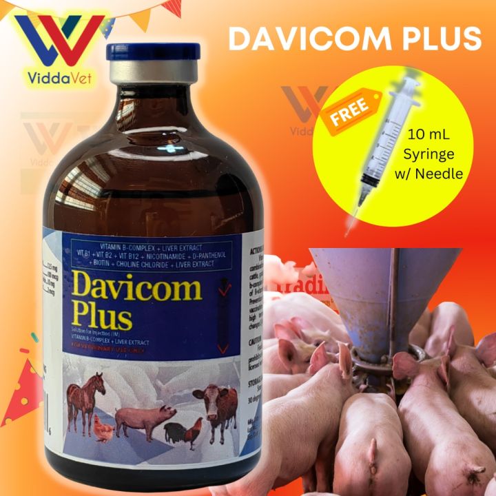 Viddavet Davicom plus B-complex +Liver Extract free10ml dspsble syringe ...