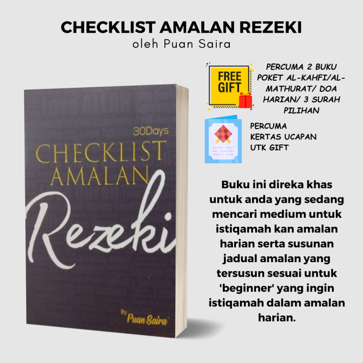 Puan Saira - Buku Checklist Amalan Rezeki 30 Days | checklist amalan ... Puan Saira - Buku Checklist Amalan Rezeki 30 Days | checklist amalan ...