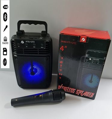 ( Free MIC ) KTS- 1272 Wirelesss bluetooth speaker 4" karaoke | Lazada PH
