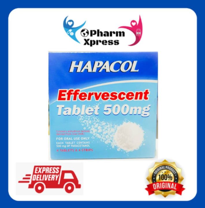 HAPACOL Effervescent Tablet 500mg (4's x 4 strips) (PANADOL SOLUBLE ...
